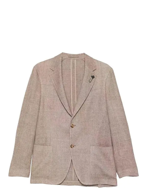 LARDINI Notched-lapel Flap-pocket Blazer - Neutrals