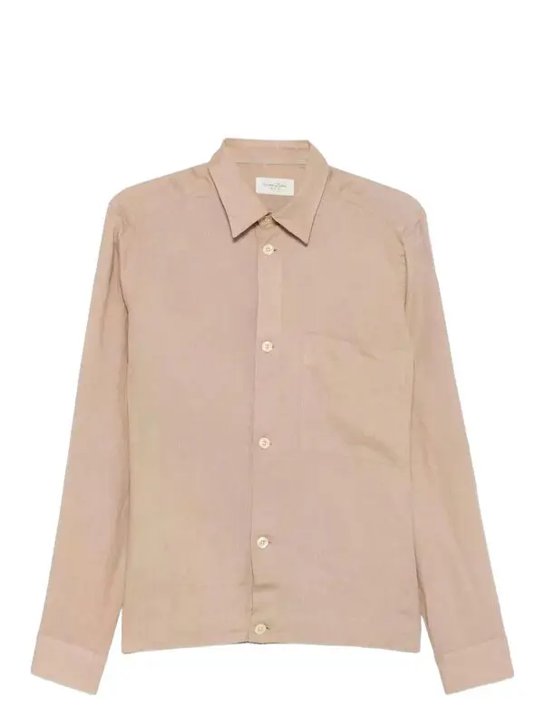 TINTORIA MATTEI 954 Long-sleeve Pocket Shirt - Neutrals