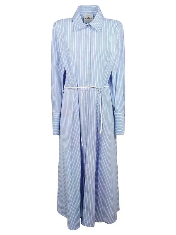CRIDA MILANO Striped Shirt Dress - Blue