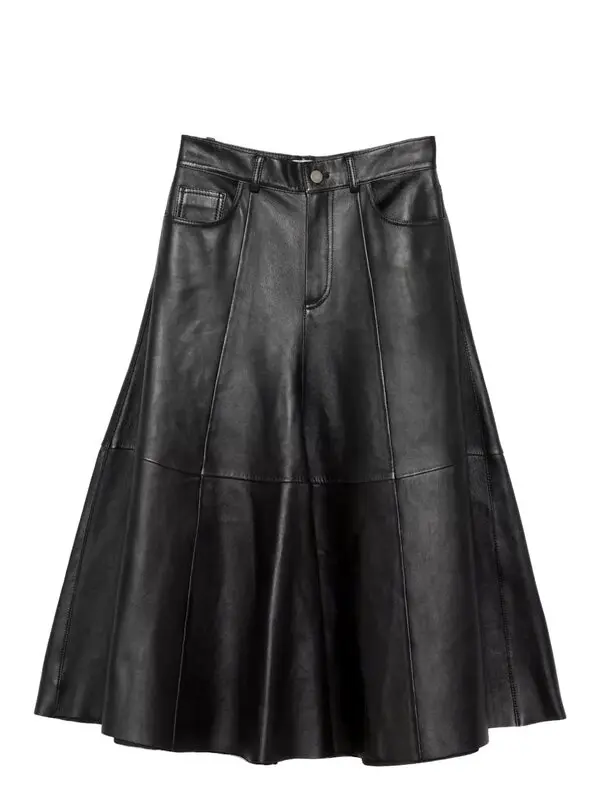 HAIKURE Serenity Leather Midi Skirt - Black