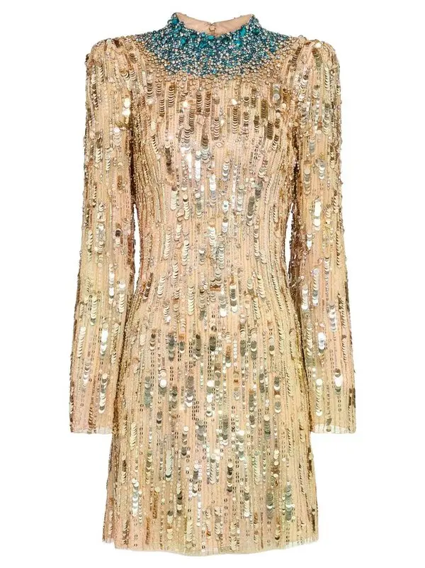 Jenny Packham Passion Embellished Mini Dress - Gold