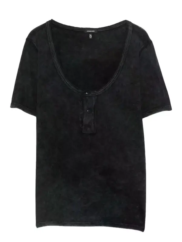 R13 Buttoned Short-sleeve T-shirt - Black