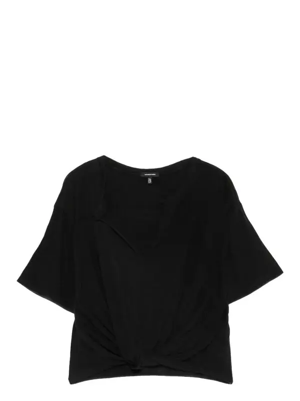 R13 V-neck Twist T-shirt - Black