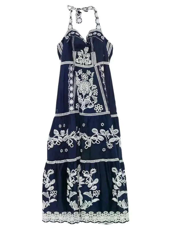 Farm Rio Richelieu Midi Dress - Blue