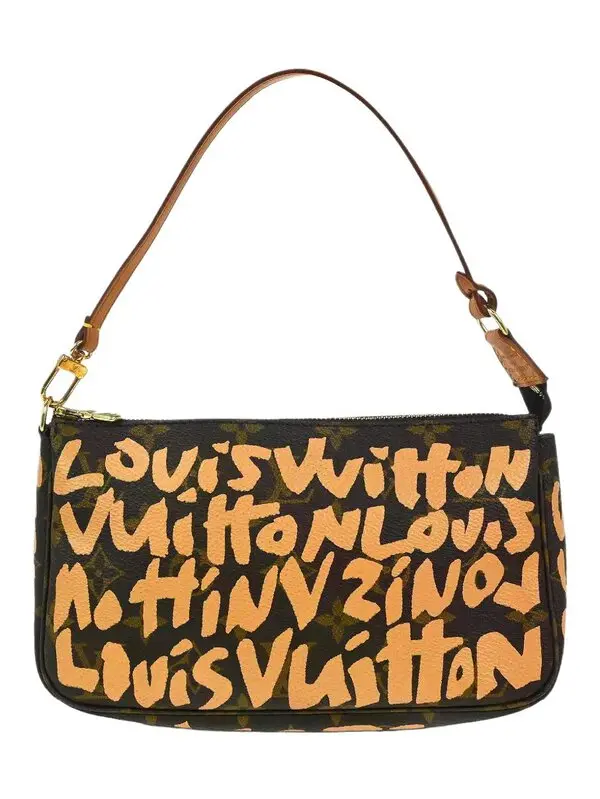 LOUIS VUITTON 2001 Logo-print Shoulder Bag - Brown