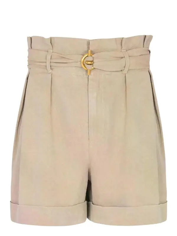 Balmain Belted-waist Tailored Shorts - Neutrals