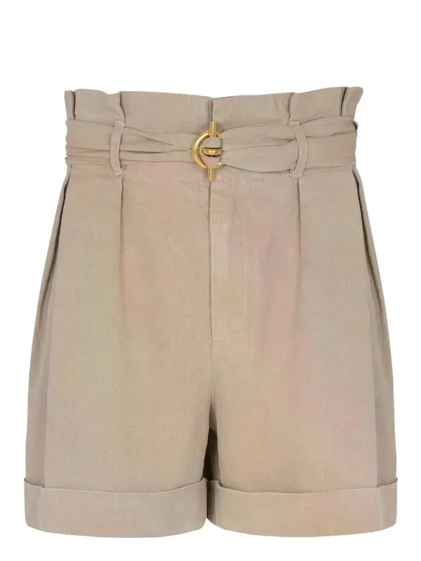 Balmain Belted-waist Tailored Shorts - Neutrals