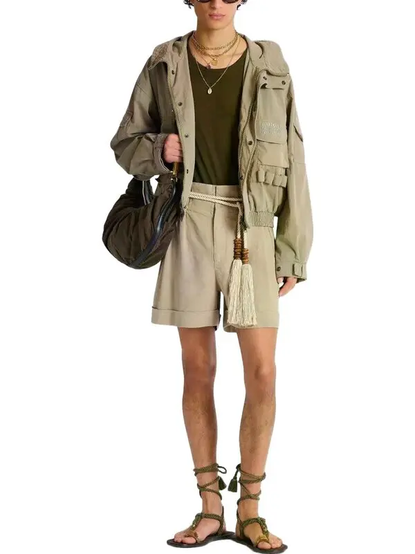 Balmain Belted-waist Tailored Shorts - Neutrals