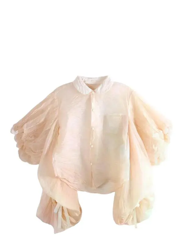 Comme Des Garçons Puff-sleeve Blouse - Neutrals