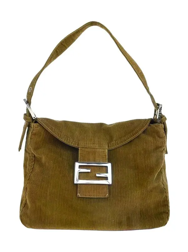 Fendi 2000 Corduroy Shoulder Bag - Brown