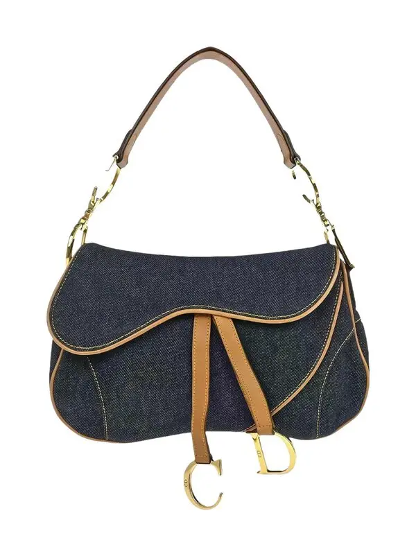 Dior 2001 Saddle Denim Shoulder Bag - Blue