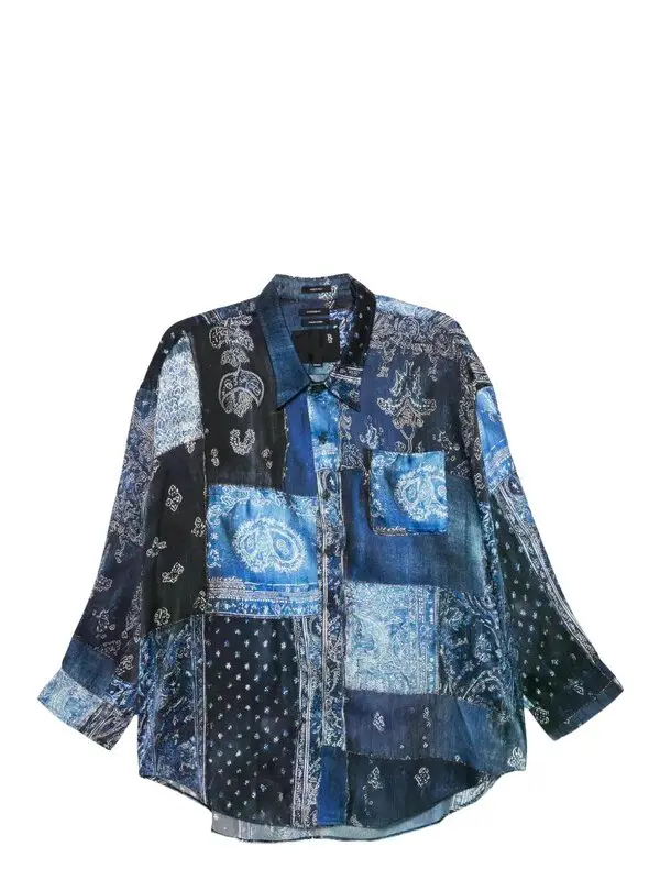 R13 Bandana Patchwork Shirt - Blue