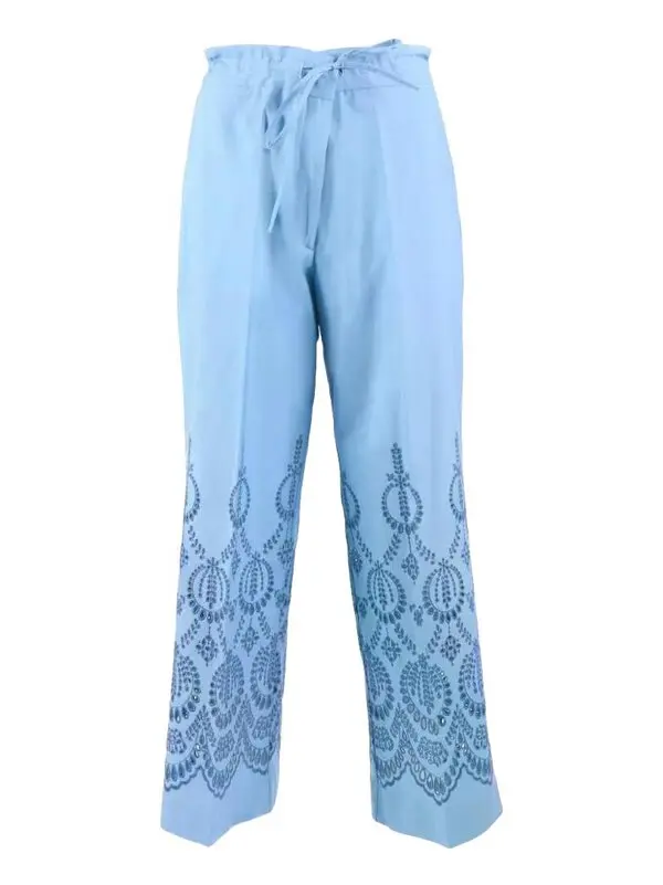 P.a.r.o.s.h Embroidered Drawstring Trousers - Blue