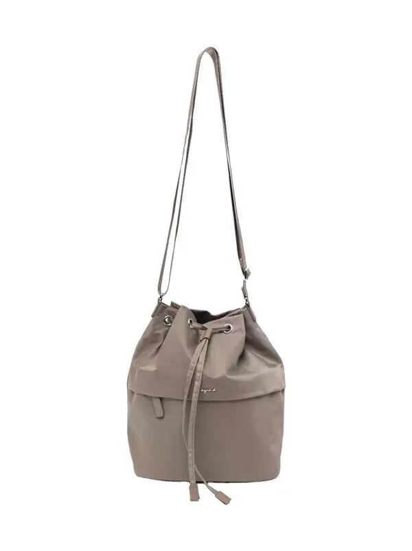 AGNES B. Logo-embossed Shoulder Bag - Brown