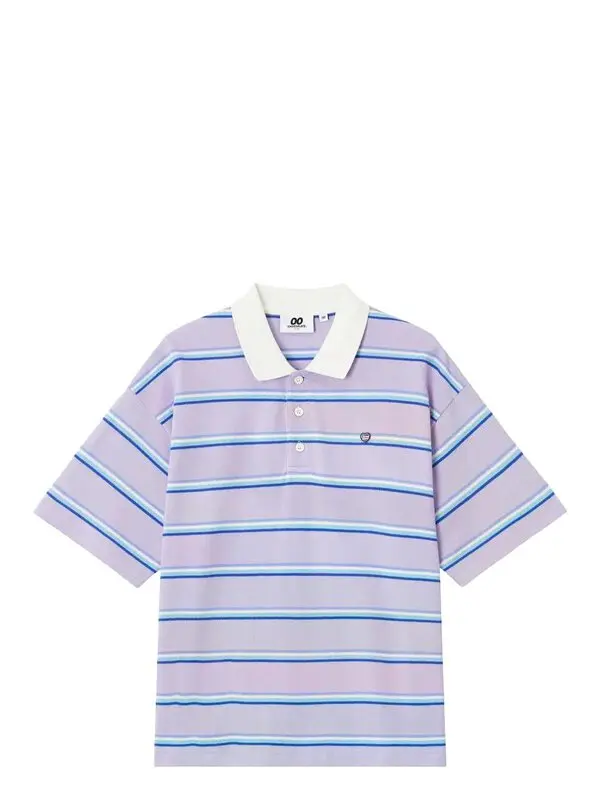 CHOCOOLATE Stripe-pattern Polo Shirt - Purple