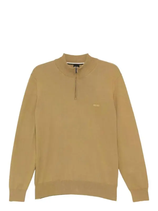 BOSS Logo-embroidered Jumper - Neutrals