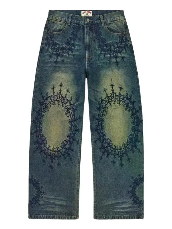 VALE FOREVER Celestial Embroidered Jeans - Blue