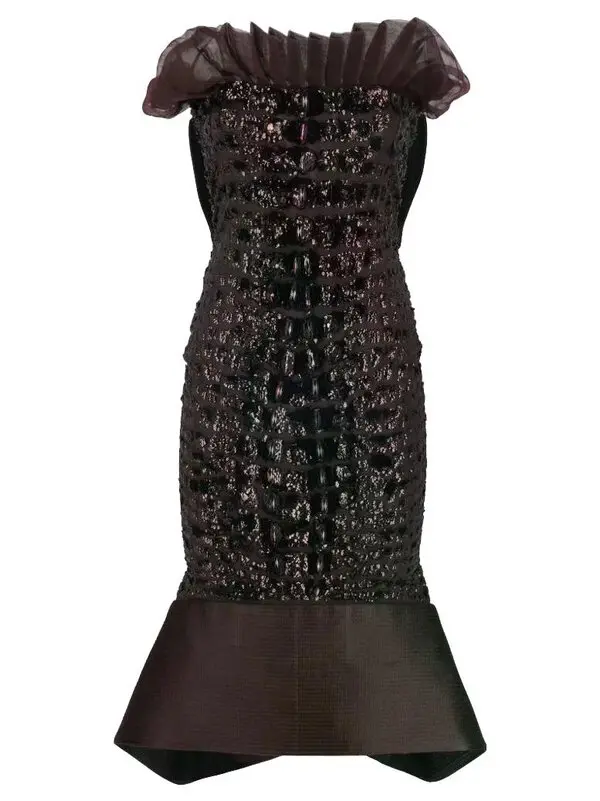 Gianfranco Ferre Flared Dress - Brown