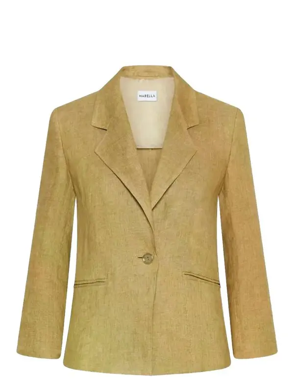 Marella Button Flax Blazer - Neutrals