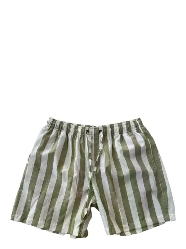 LAST CALL FOR Striped Drawstring Shorts - Green