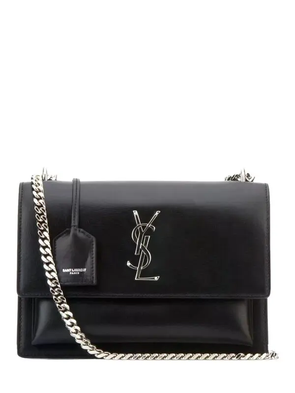Saint Laurent Logo-plaque Chain-strap Tote Bag - Black