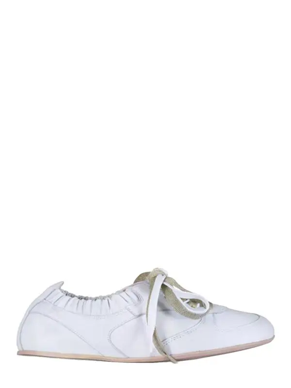 Agl Ruched Lace-up Sneakers - White