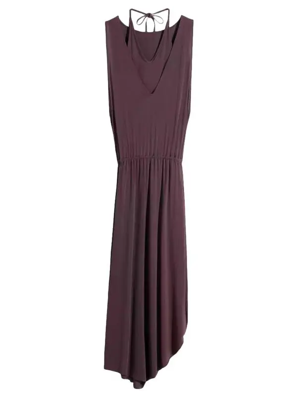 LEMAIRE Draped V-neck Midi Dress - Purple