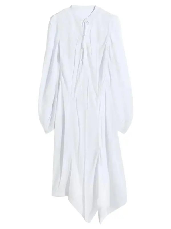 LEMAIRE Pleated Bias Dress - White