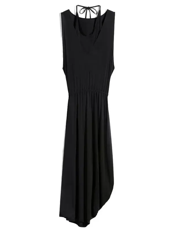 LEMAIRE Draped Double Layer Midi Dress - Black
