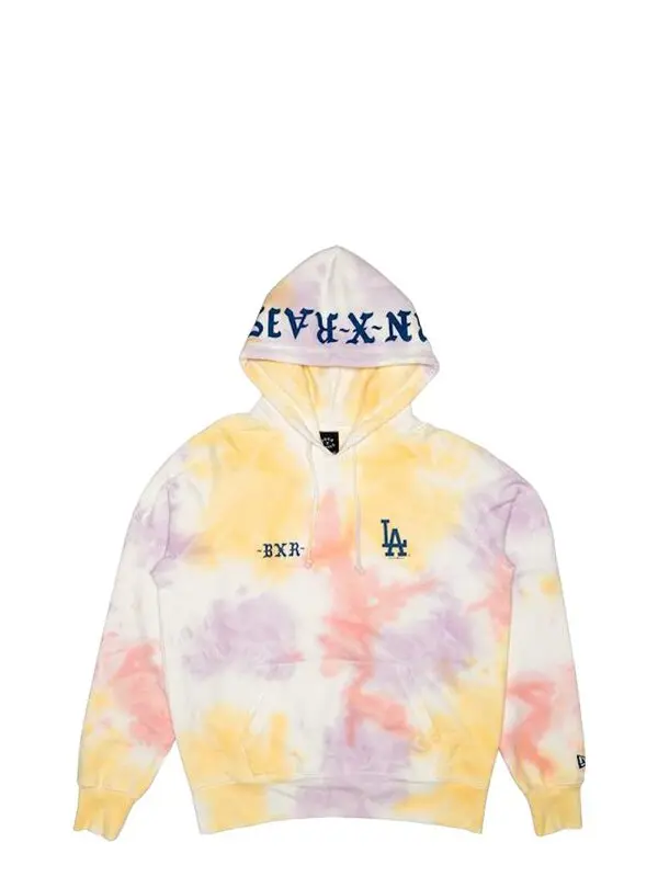 BORN X RAISED Los Angeles Dodgers Tie Dye Hoodie - Sunset