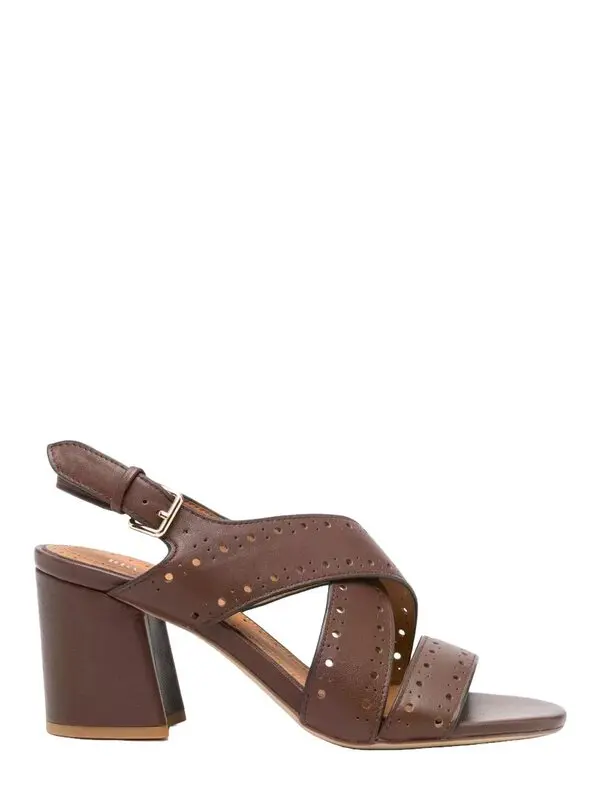 BRUNO PREMI Criss-cross Perforated Sandals - Brown