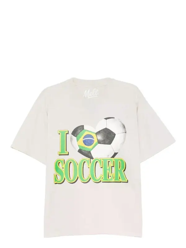 MELT Football-print T-shirt - Neutrals