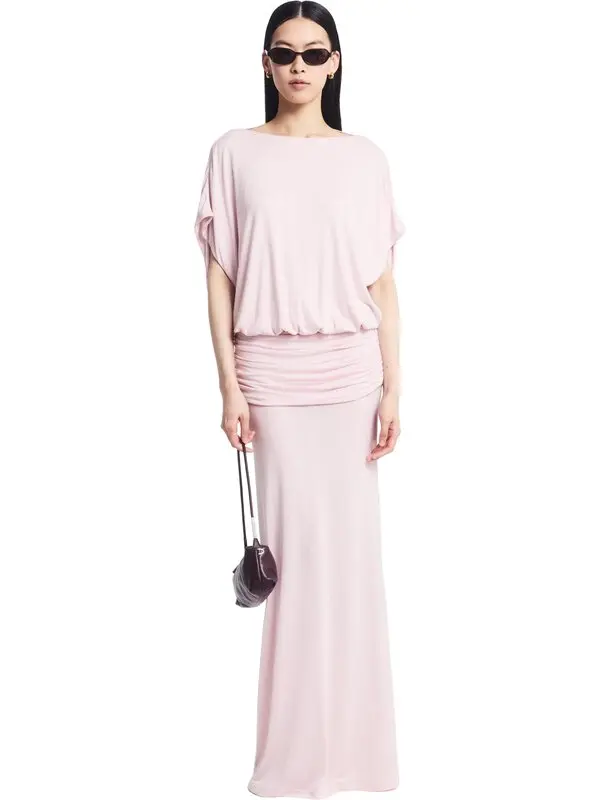 NINETY PERCENT Ramona Blouson Maxi Dress - Dusk Pink