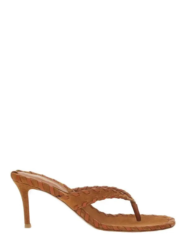 GIANVITO ROSSI Zaira Thong Sandal - Brown - Suede
