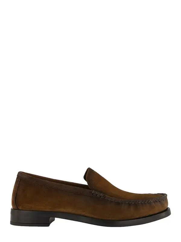 Prada Suede Leather Loafers - Brown