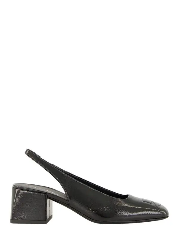 COURREGES Vinyl Slingback Heels - Black