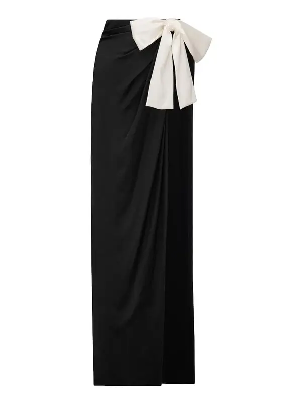 Saint Laurent Tied Maxi Skirt - Black