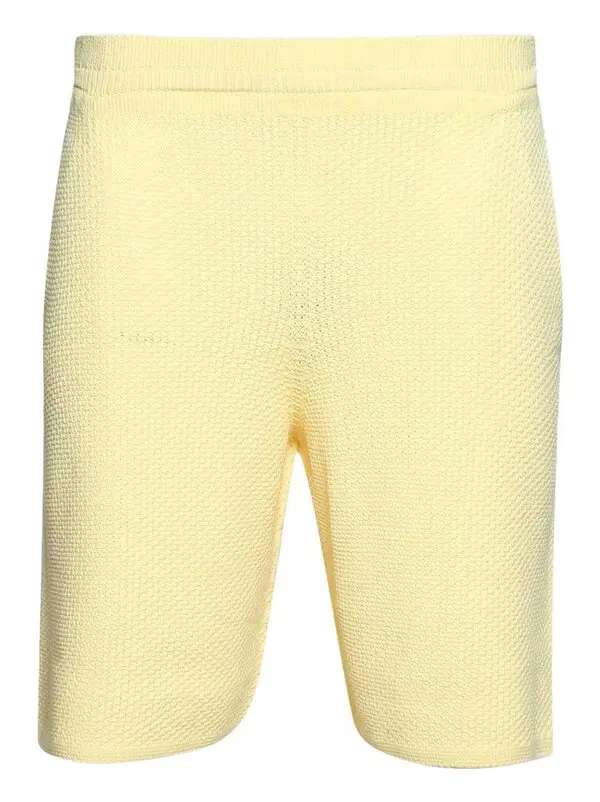 Issey Miyake Rustic Knit Shorts - Yellow