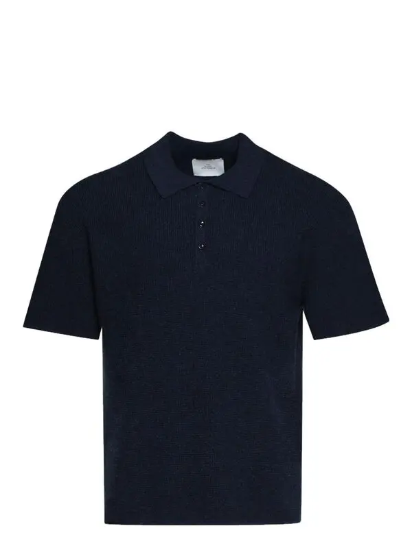 THE ELDER STATESMAN Superlight Waffle Stitch Polo Natural - Black