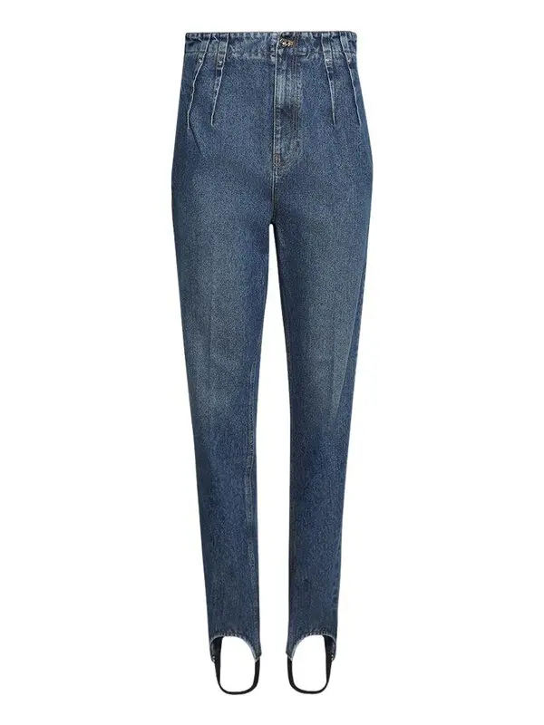 MUGLER Denim Cigarette Stirrup Jeans - Blue