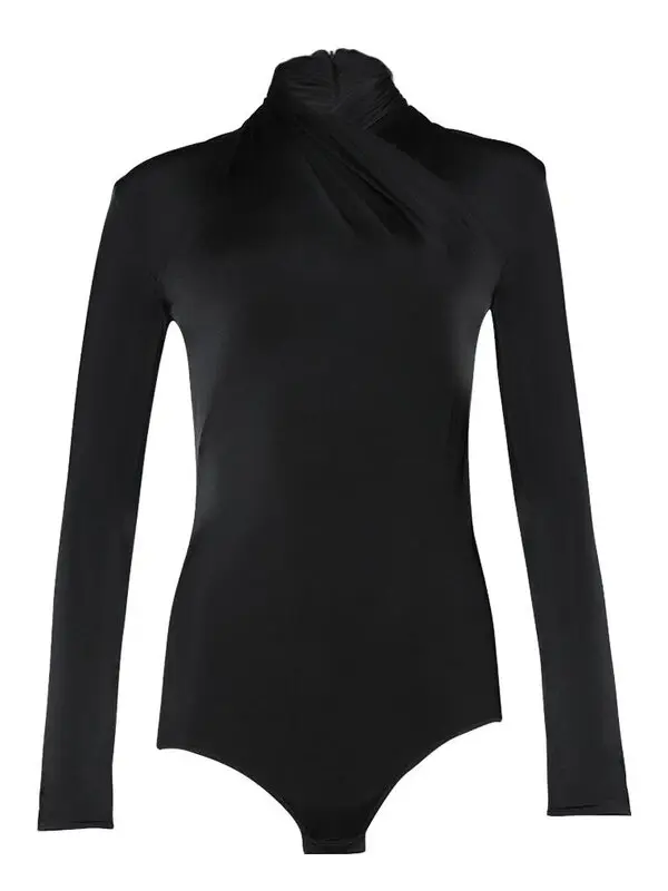 MUGLER Scarf Bodysuit - Black