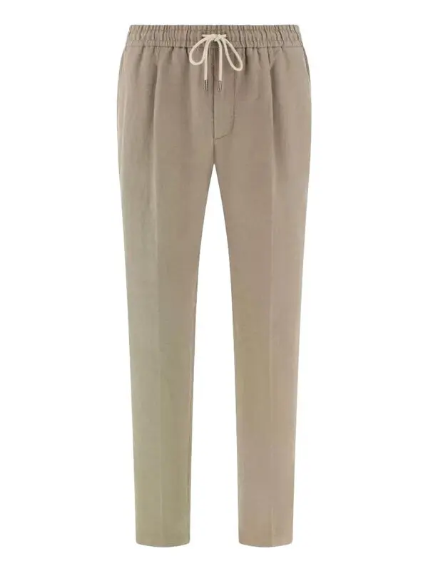 Boggi Milano Linen Drawstring Trousers - Neutrals