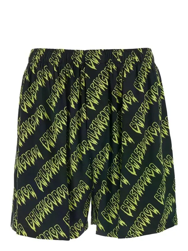 Balenciaga Logo-print Shorts - Black