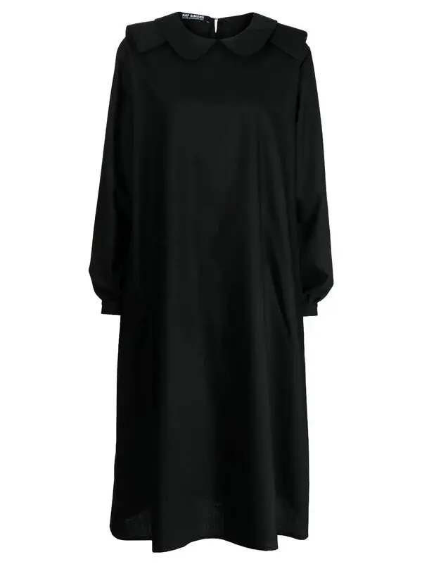 Raf Simons Rounded-collar Midi Dress - Black