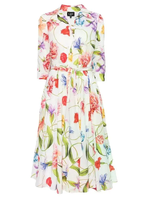 LAVI COUTURE Spritz Midi Dress - White