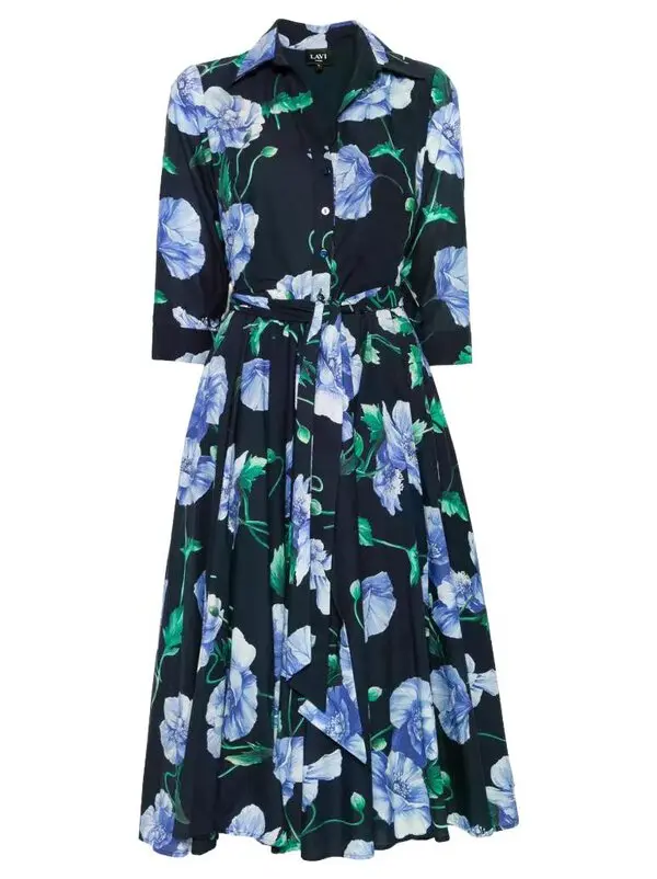 LAVI COUTURE Spritz Midi Dress - Blue