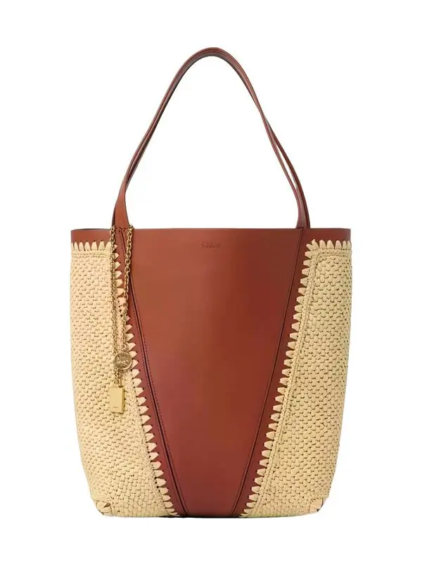 Chloé Logo-detail Charm Tote Bag - Brown