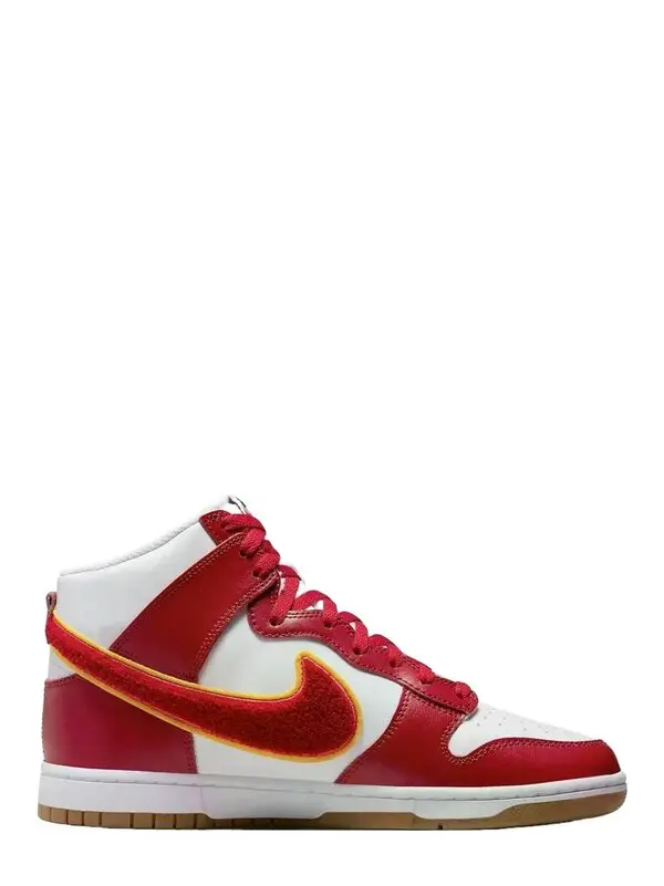 Nike Dunk High Chenille Swoosh Sneakers - Red