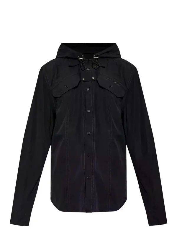 Off-White Hooded Chest-pocket Shirt - Black