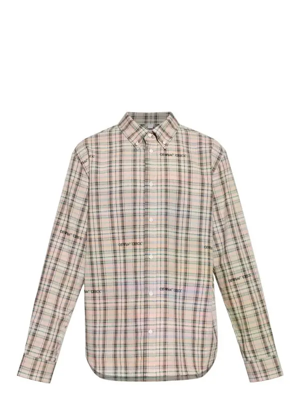 Off-White Marker Logo-embroidered Shirt - Pink